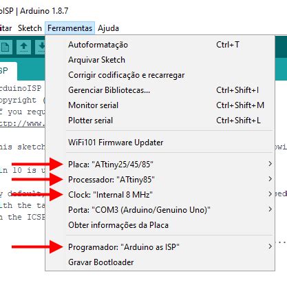 Como Gravar O Bootloader Do ATtiny Arduino Arduino E Cia