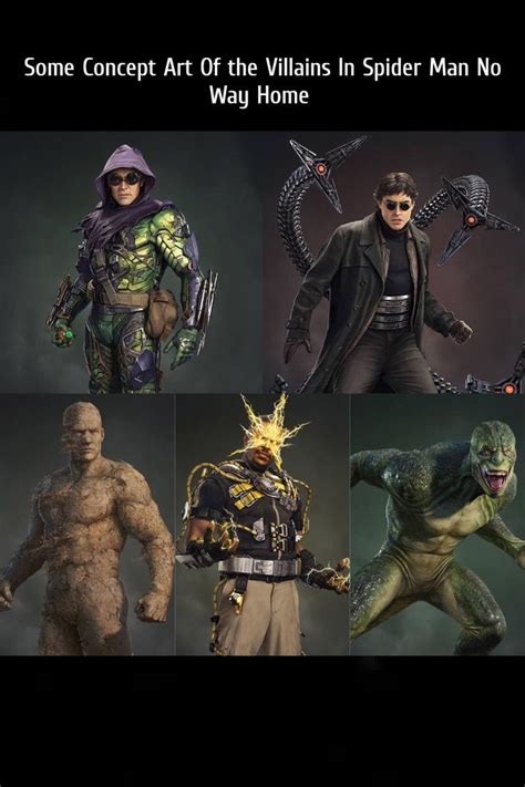 Some Concept Art Of The Villains In Spider Man No Way Home Villain Spiderman Concept Art