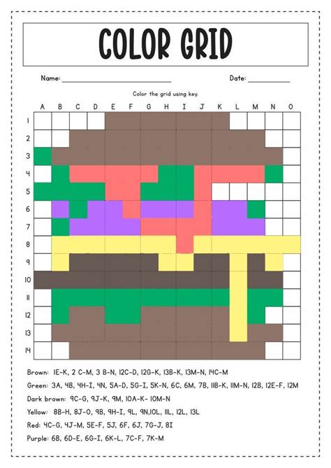 Color Grid Art Worksheets Art Education Lessons Art Worksheets