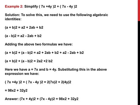 Algebraic Expressions And Identities Pptx Physics Science