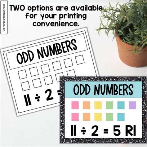 Even And Odd Numbers Concept Posters Math Word Wall Number Sense