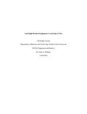 Chris Jacobs Unit Assignment Docx Unit Eight Written Assignment Leadership In Flux