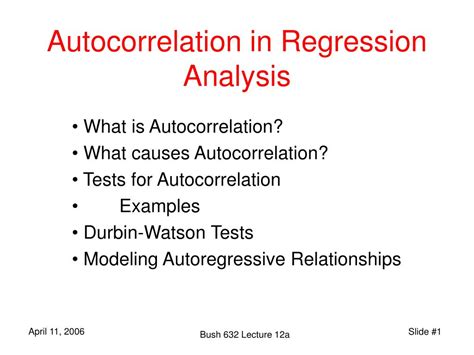 PPT Autocorrelation In Regression Analysis PowerPoint Presentation
