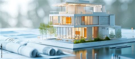 A Detailed Sustainable Building Model Is Showcased On Top Of A Table