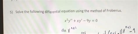 Solved 5 Solve The Following Differential Equation Using