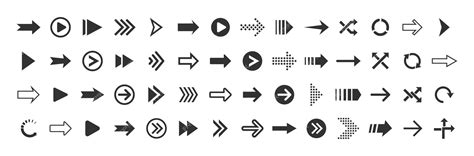 Premium Vector Arrows Big Black Icons Set Arrow Vector Collection