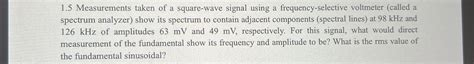 solved 1 5 ﻿measurements taken of a square wave signal using