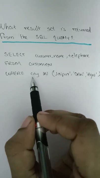 Sql Query In Operator Shorts Shortsfeed Shortvideo Youtube