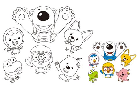 [색칠공부] 뽀로로 색칠공부자료 마음껏 색칠해요 뽀로로 토비 에디 크롱 해리 루피 패티 뽀로로와친구들 그림자료 네이버 블로그