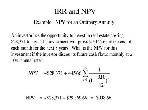 Ppt Internal Rate Of Return Irr And Net Present Value Npv Powerpoint Presentation Id 4131732