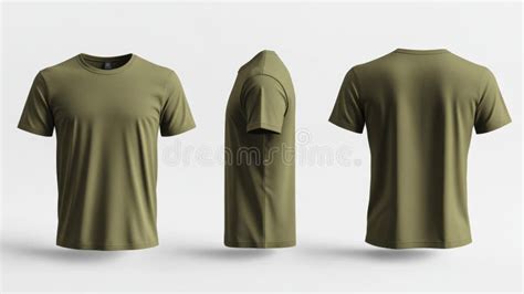 Olive Green T Shirt Mockup Generative Ai Stock Illustration