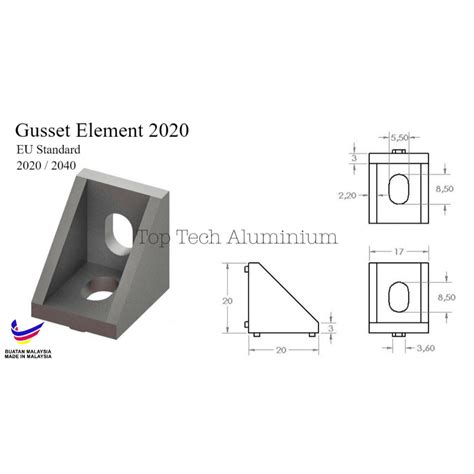 Ready Stock Gusset Element 2020 2028 3030 3060 4040 4080 4545 4590