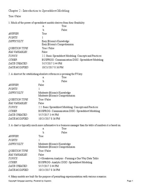 chapter 2 introduction to spreadsheet modeling pdf spreadsheet