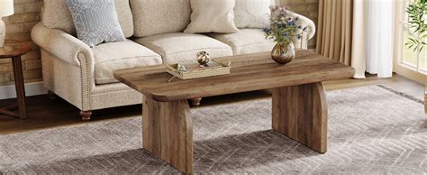 Tribesigns Rectangle Coffee Table 47 Inch Wood Rectangular