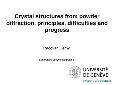 Pdf Crystal Structures From Powder Diffraction Principles Dokumentips