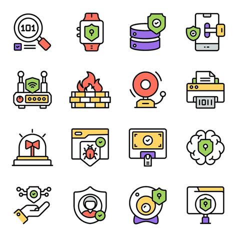 Pack Of Cybercrime And Cyber Security Flat Icon 46373514 Vector Art At