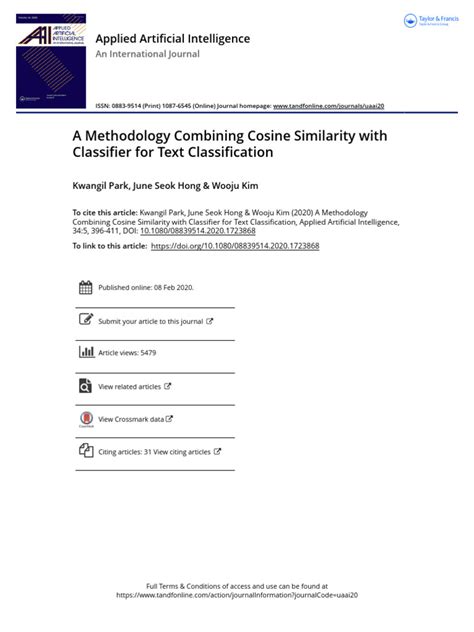 A Methodology Combining Cosine Similarity With Classifier For Text