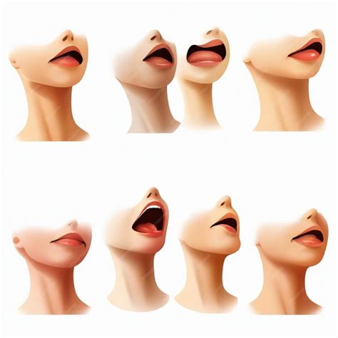A Series Of Pictures Of A Womans Mouth And Mouth Premium Ai Generated