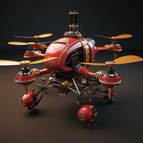 Premium Ai Image There Is A Red And Gold Flying Object With