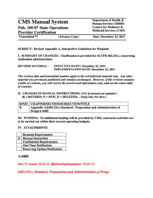 Fillable Online Cms SUBJECT Revised Appendix A Interpretive Guidelines For Hospitals Fax Email