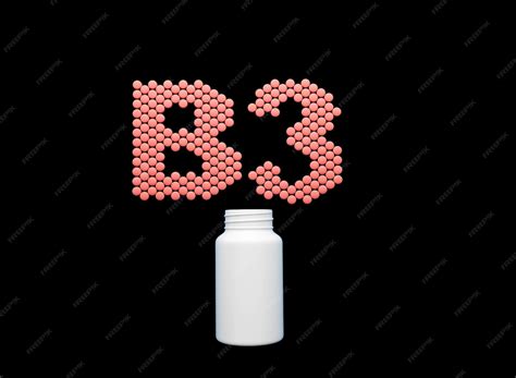 Premium Photo 3d Empty White Pill Bottle With B3 Text Made Of Vitamin B3 Tablets Black
