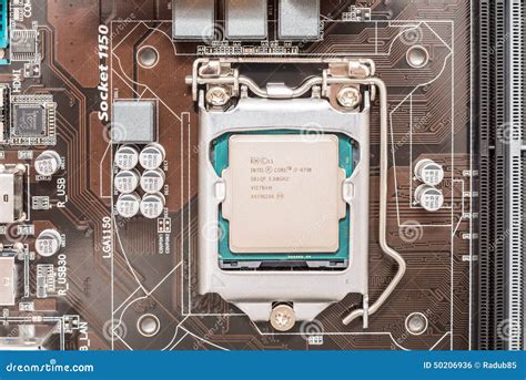 Intel I7 Processor Chip On Motherboard Socket Editorial Photo Image Of Board Intel 50206936