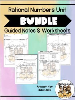 BUNDLE PRINTABLE Rational Numbers Unit Guided Notes Worksheets