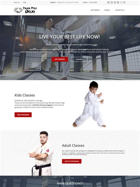 Karate Websites Martial Arts Website Design