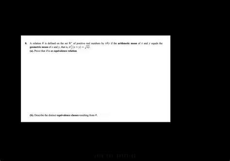 Solved A relation R is defined on the set ℝ of Chegg com