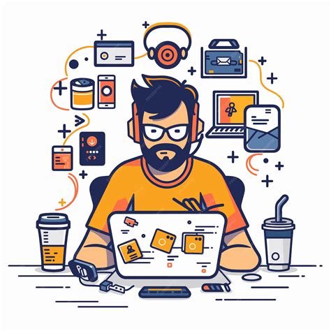 modern programmer coding flat design concept premium ai generated vector