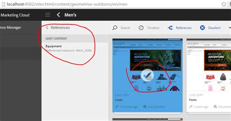 Aem 61 Reference Component References Are Not Showing Up In Classic Ui Stack Overflow