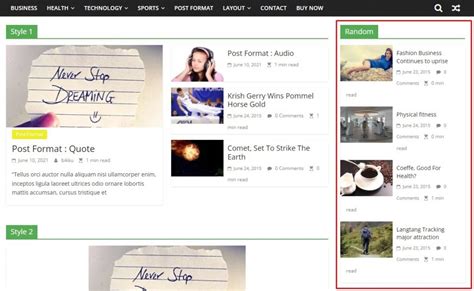 Tg Random Posts Widget Pro Colormag Documentation