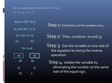 Multi Step Equation Powerpoint PPT Science