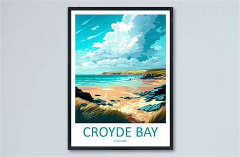 Croyde Bay Travel Print Wall Art Croyde Bay Wall Hanging Home
