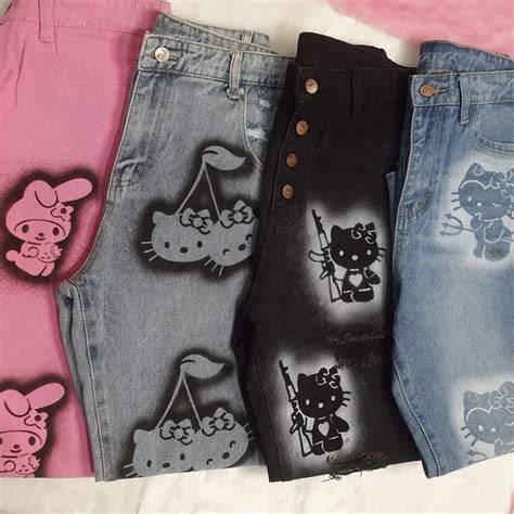 Hello Kitty Denim Jeans In 2024 Hello Kitty Clothes Kitty Clothes