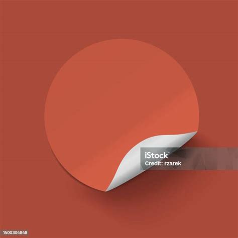 빨간색 배경에 구부러진 모서리가 있는 벡터 빨간색 사실적인 둥근 종이 접착 스티커 곡선에 대한 스톡 벡터 아트 및 기타 이미지 곡선 공란 굽은 Istock