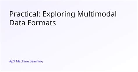Practical Exploring Multimodal Data Formats