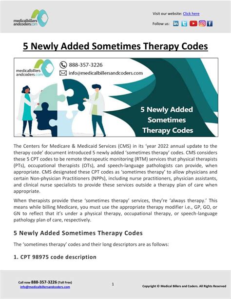 Ppt 5 Newly Added Sometimes Therapy Codes Powerpoint Presentation