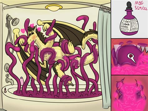 Rule 34 2022 Absurd Res Bathroom Bathtub Blush Bodily Fluids Brown Hair Clitoris Consentacles