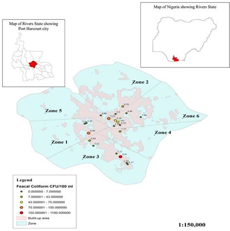 Water Sampling Points Showing Microbial Population Of Feacal Coliform