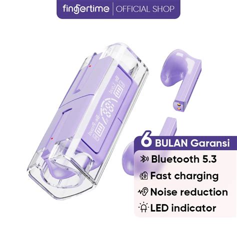 Jual Fingertime True Wireless Bluetooth Earphone Mini Earbuds Tws Led Noise Cancelling Fast