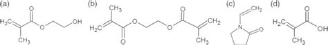 Chemical Structures Of Major Monomers A Hema B Egdma C Nvp