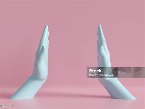 3d 렌더링 여성 손 절연 최소한의 패션 배경 마네킹 바디 부품 빈 공간 핑크 블루 파스텔 색상 손에 대한 스톡 사진 및 기타 이미지 Istock
