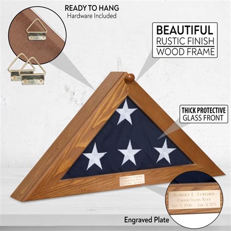 Flag Display Case With Personalized Engraving For Standard Etsy