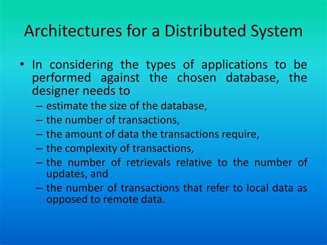 Adbms Architectures For A Distributed System PPT