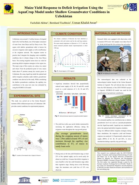 Pdf Maize Yield Response To Deficit Irrigation Using The Aquacrop Model Under Shallow
