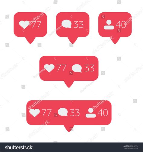 Social Counter Shapes Info Social Networking Stock Vector Royalty Free