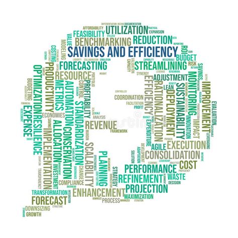 Savings And Efficiency Word Cloud Optimizing Costs And Maximizing