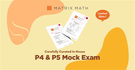 Mock Math Exam Programme In 2024 For Primary 4 And 5