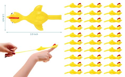 Buvudi 30 Pieces Rubber Chicken Slingshot Rubber Chickens Flying Chicken Slingshot